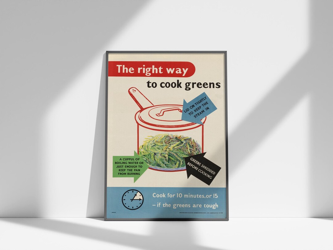 Vintage Food Print, 1950s Food Poster, Kitchen Print, British Vintage ...