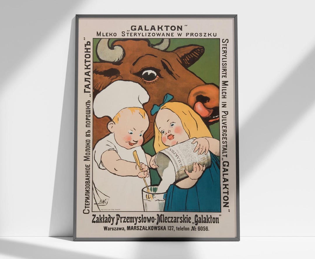 Polish Poster for Baby Milk Powder, 1900s Vintage Advertising Print ...