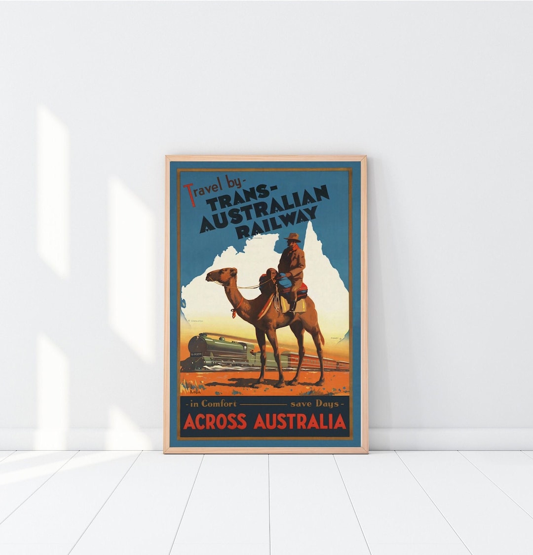 Australia Travel Poster Perth Australia Vintage Travel - Etsy