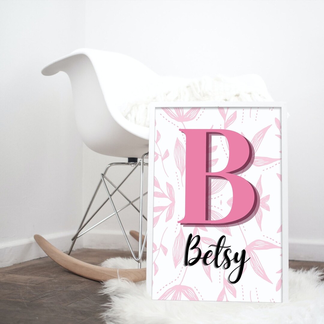 Pink Baby Name Personalised Name Digital Poster Printable - Etsy