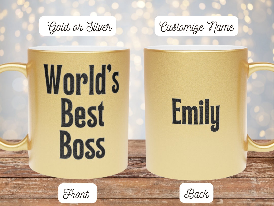 Custom Boss' Day Metallic Mug Personalized Boss - Etsy