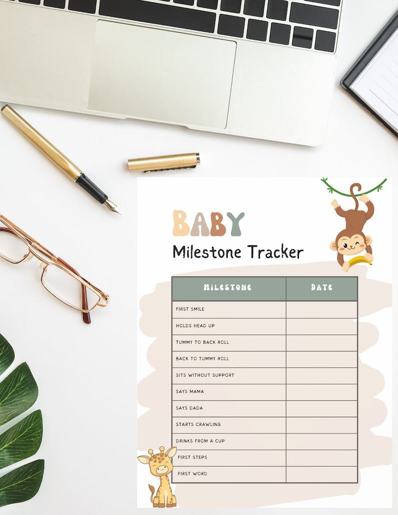 Newborn Milestone Tracker Printable Baby Tracker Baby Organization Tool ...