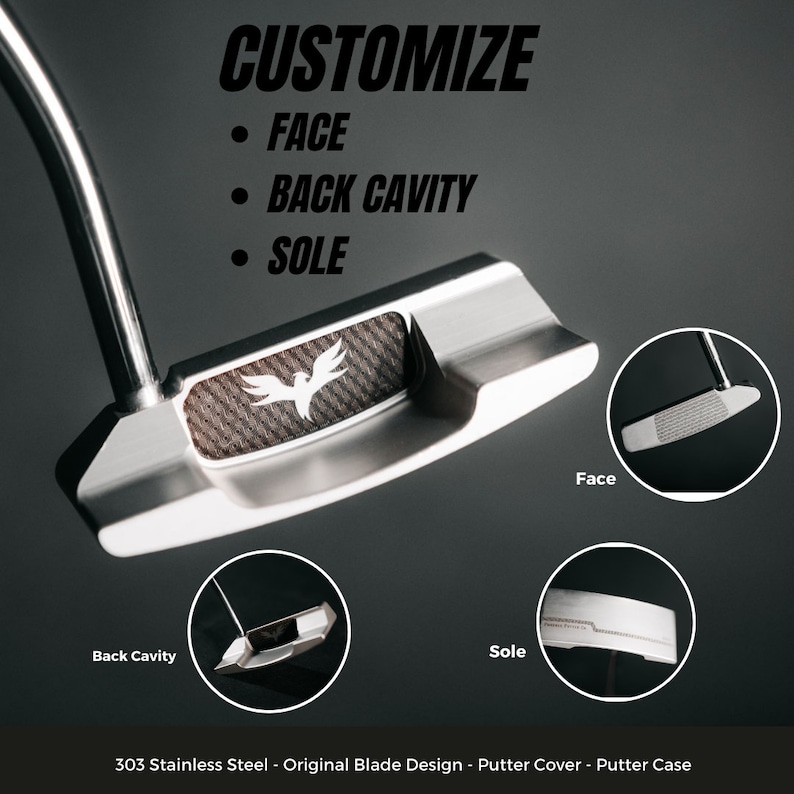 Custom Milled Blade Putter 303 Stainless Steel Personalized Engraved ...