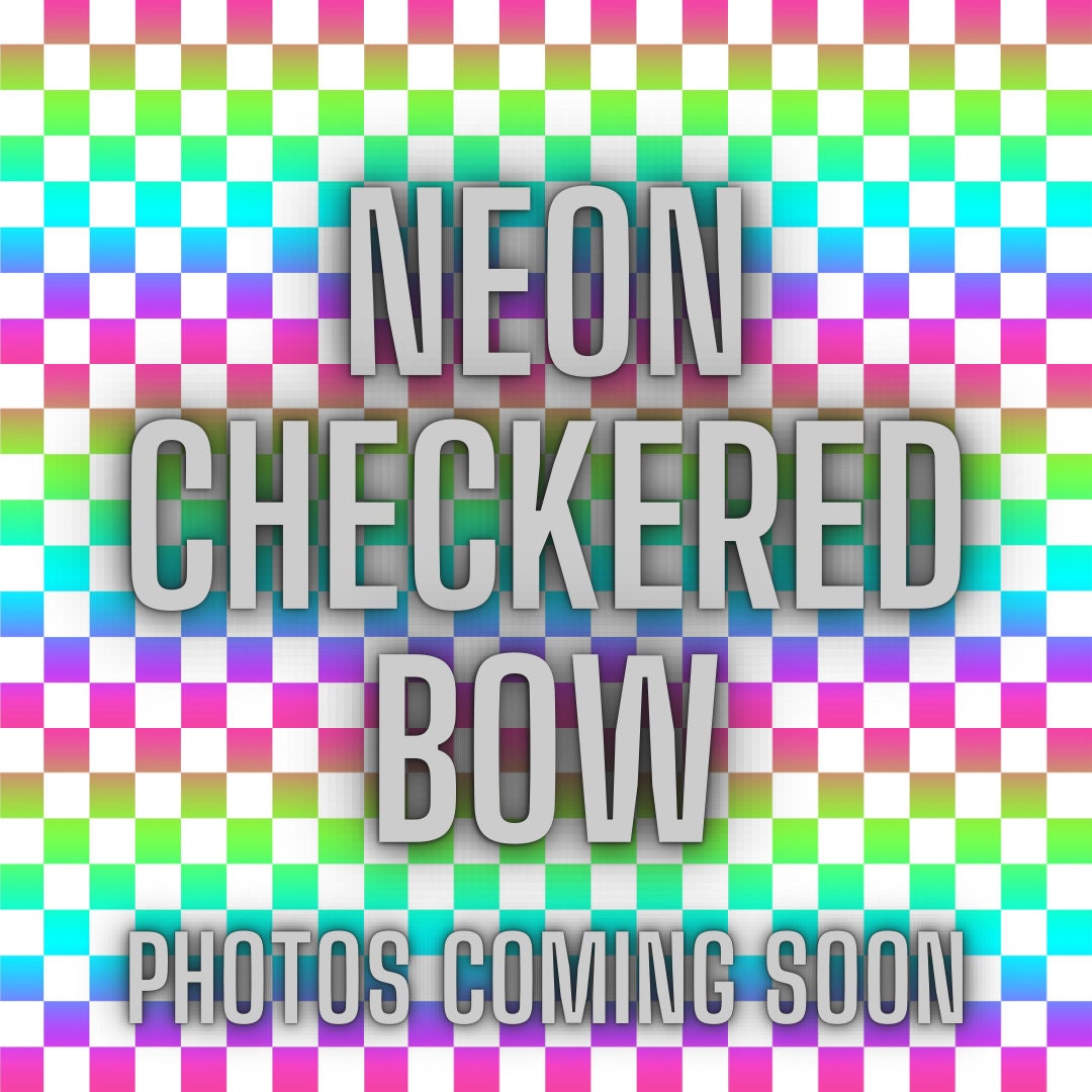 Neon Checkered Stanley Tumbler Bow - Etsy