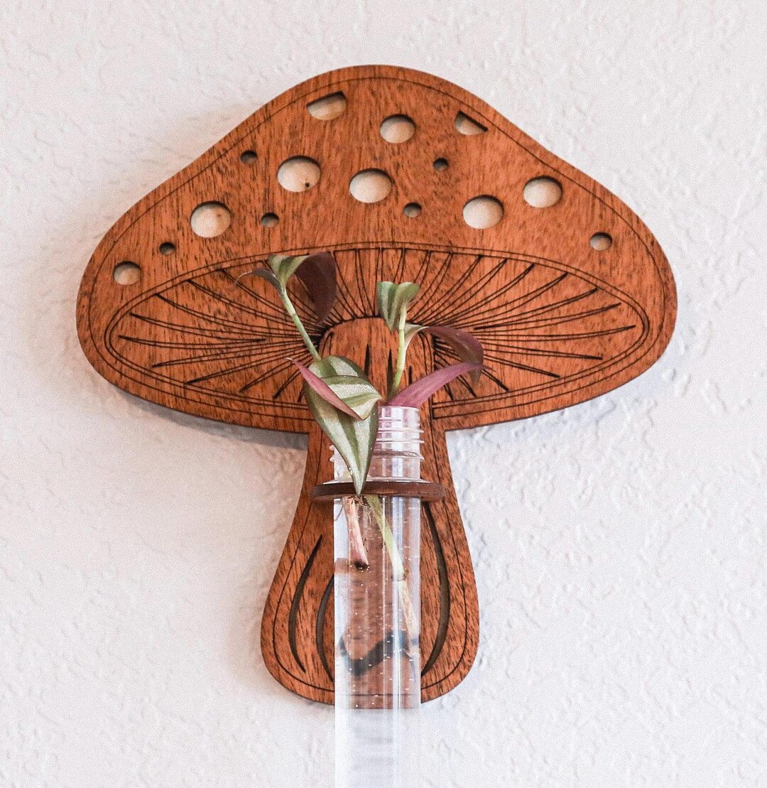Mushroom Propagation Station: Laser-cut Birch & Mahogany Decor - Etsy