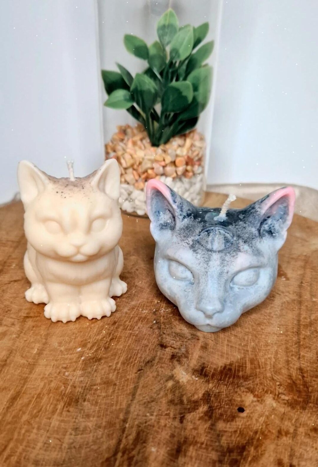 Cat Candle Gift Idea for Cat Lovers Memorial Candle Cat Head Third Eye ...