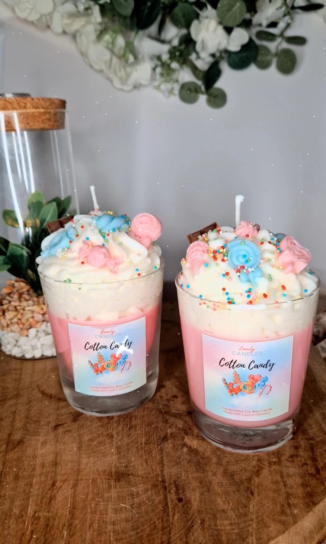 Cotton Candy Dessert Candle Candy Floss Cream Candle Gift Birthday ...