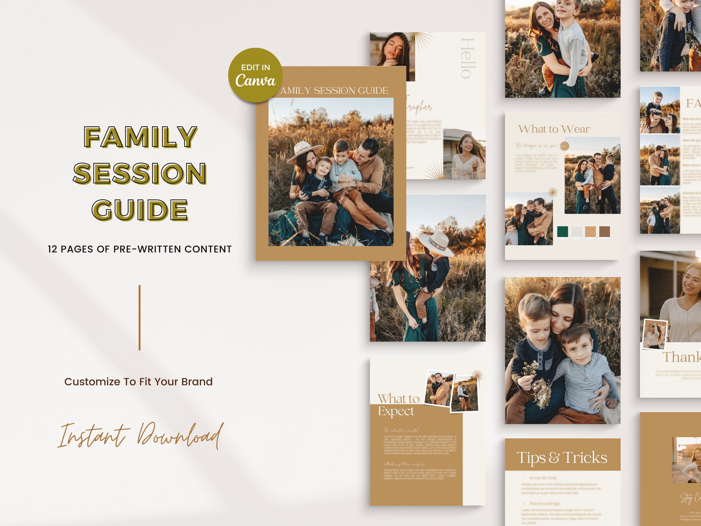 CANVA Photography Family Session Guide | Client Welcome Packet ...