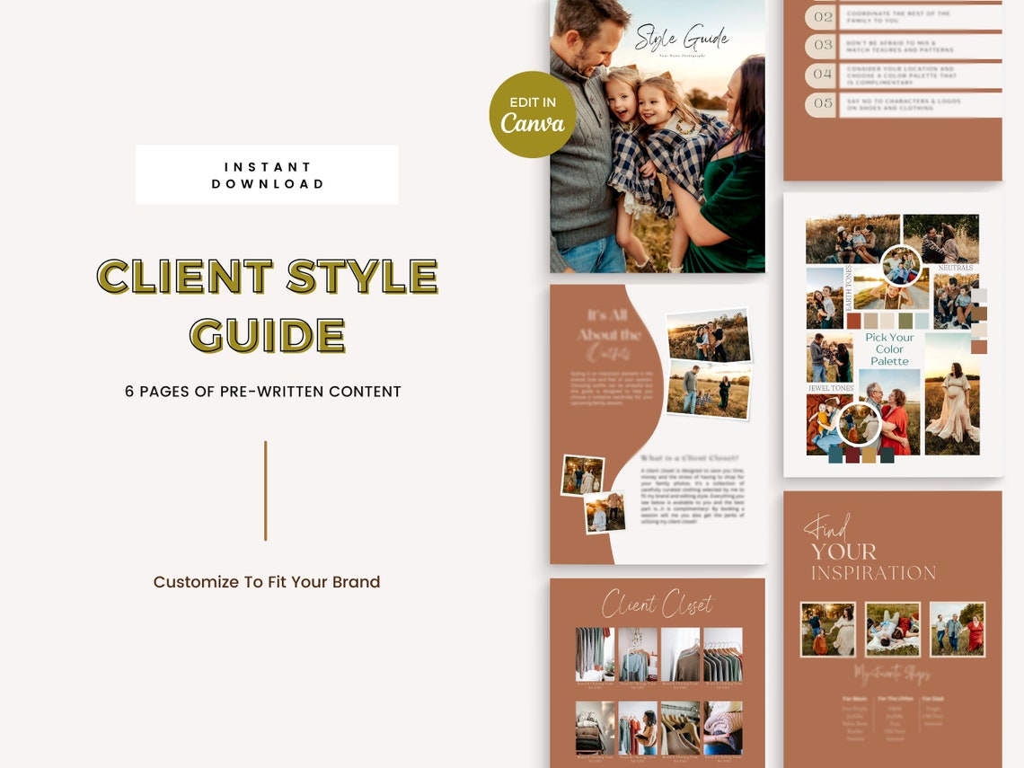 CANVA Client Style Guide Client Closet Template Wardrobe Guide Brand ...