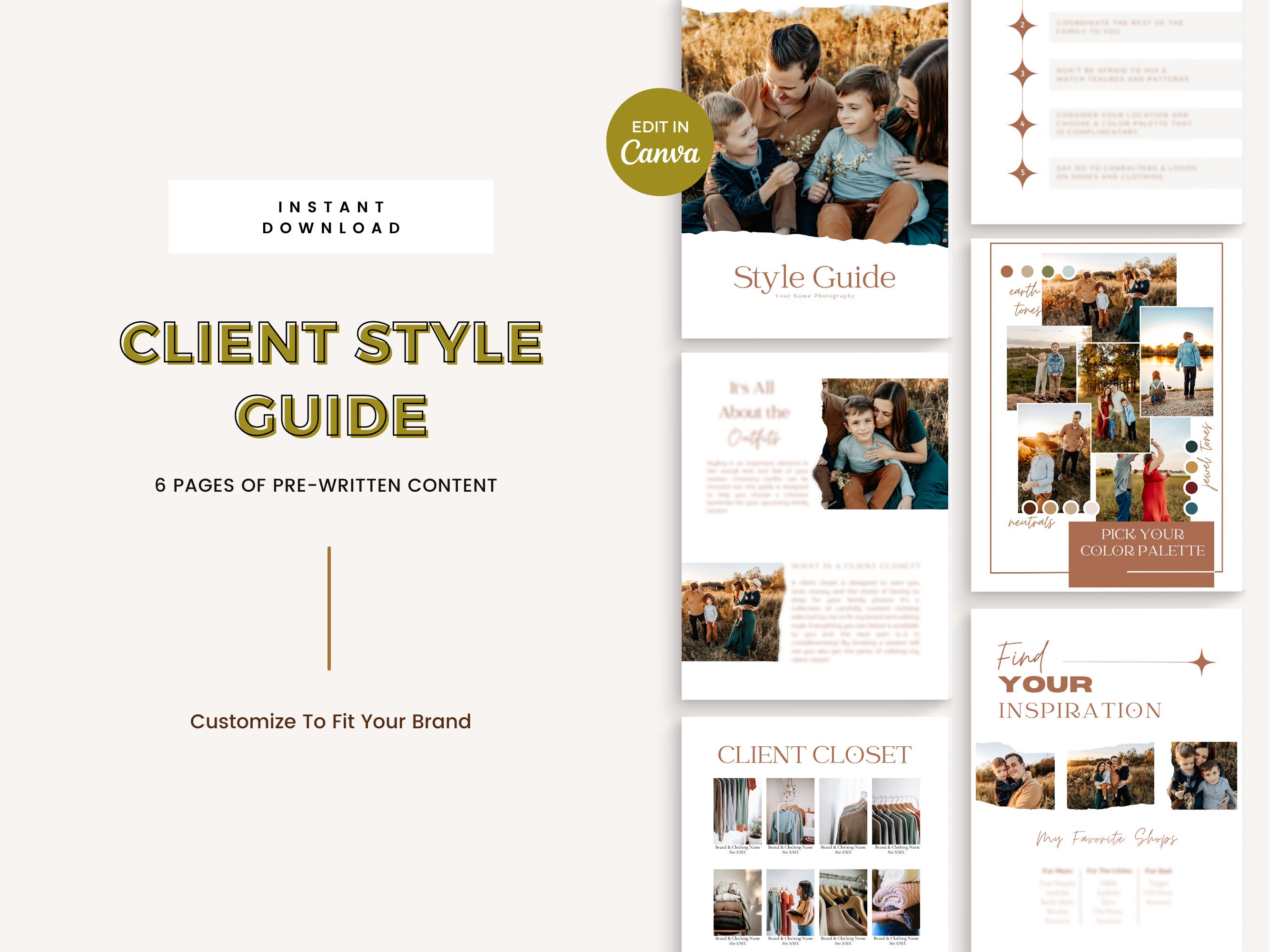 CANVA Client Style Guide Client Closet Template Wardrobe Guide Brand ...
