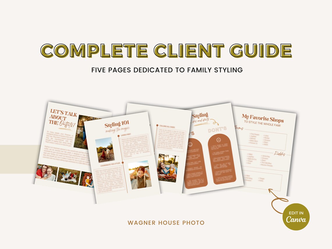 CANVA Complete Client Guide Style Guide for Photography FAQ Template ...