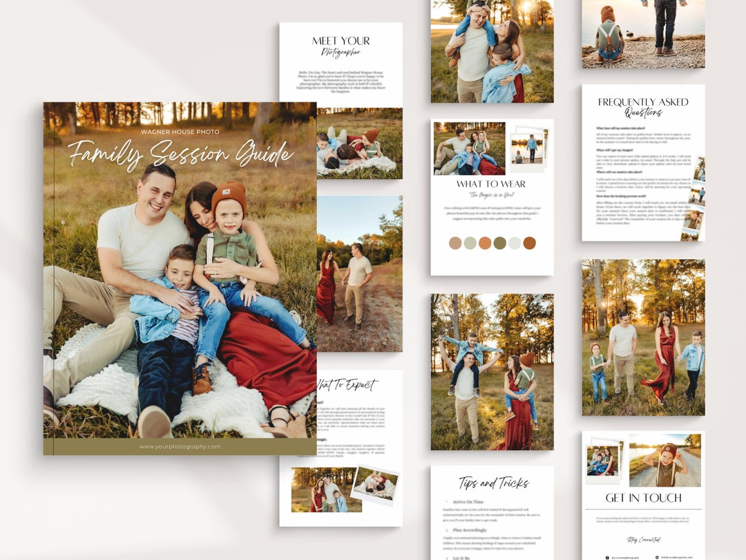 CANVA Photography Family Session Guide Client Welcome Packet - Etsy