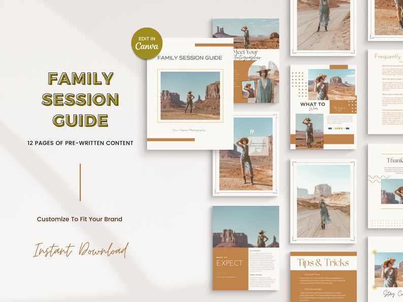 CANVA Photography Family Session Guide Client Welcome Packet Styling ...