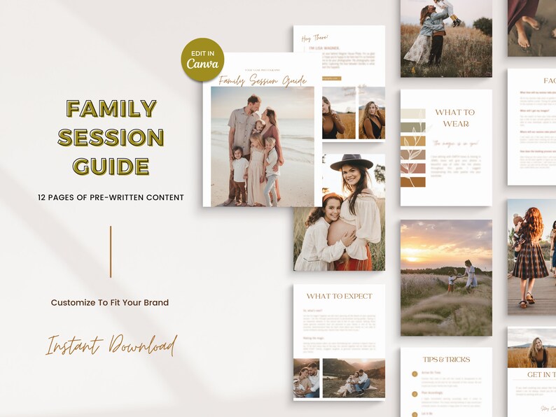 CANVA Photography Family Session Guide Client Welcome Packet Styling ...
