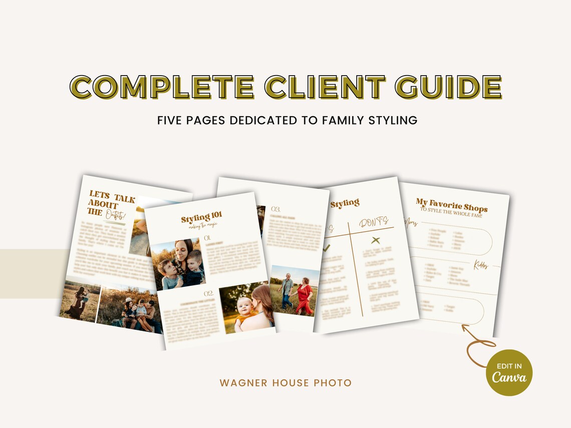 CANVA Complete Client Guide Style Guide for Photography FAQ Template ...