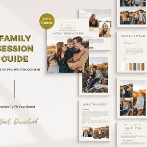 CANVA Photography Family Session Guide Client Welcome Packet Styling ...