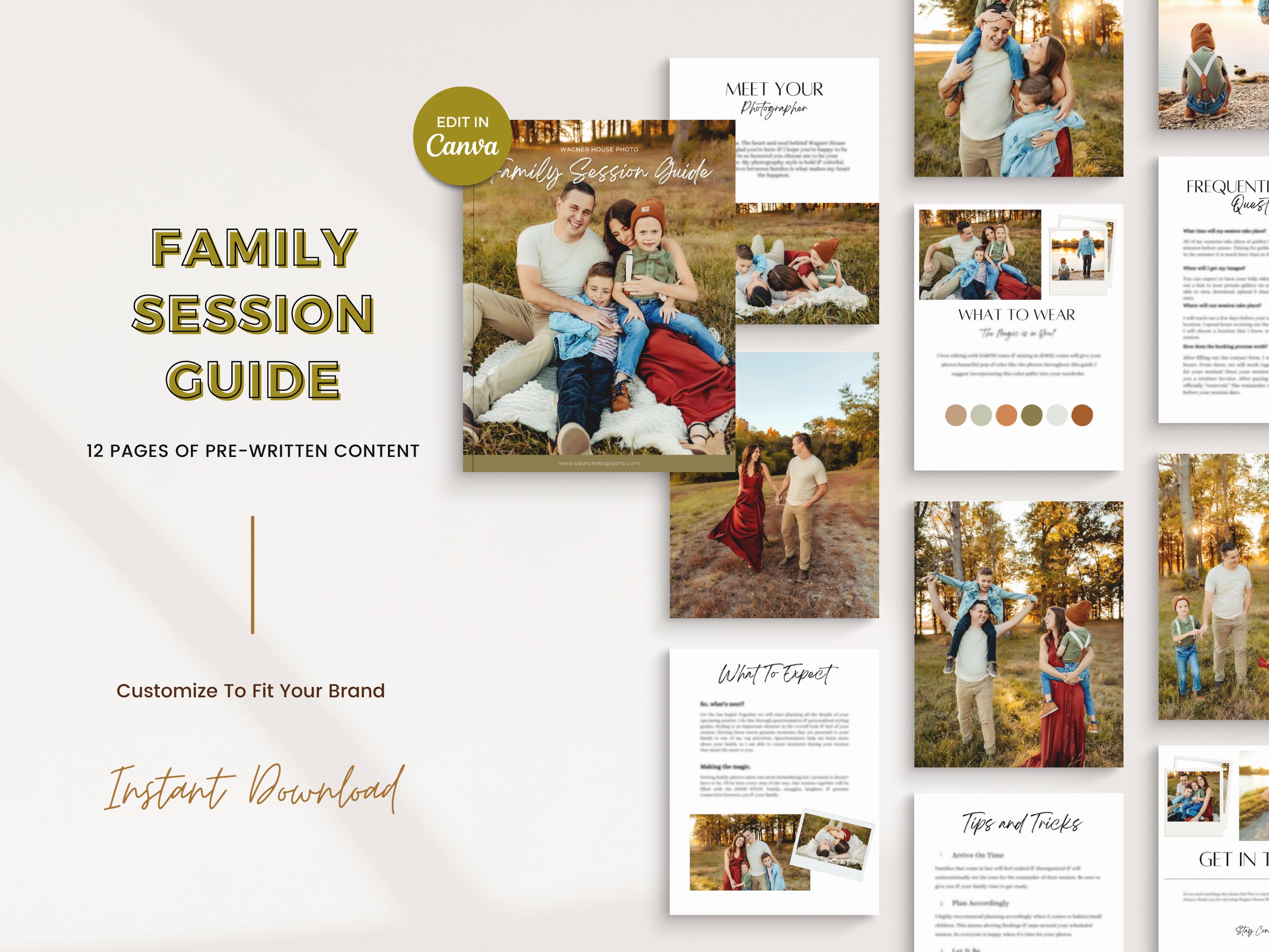 CANVA Photography Family Session Guide | Client Welcome Packet ...