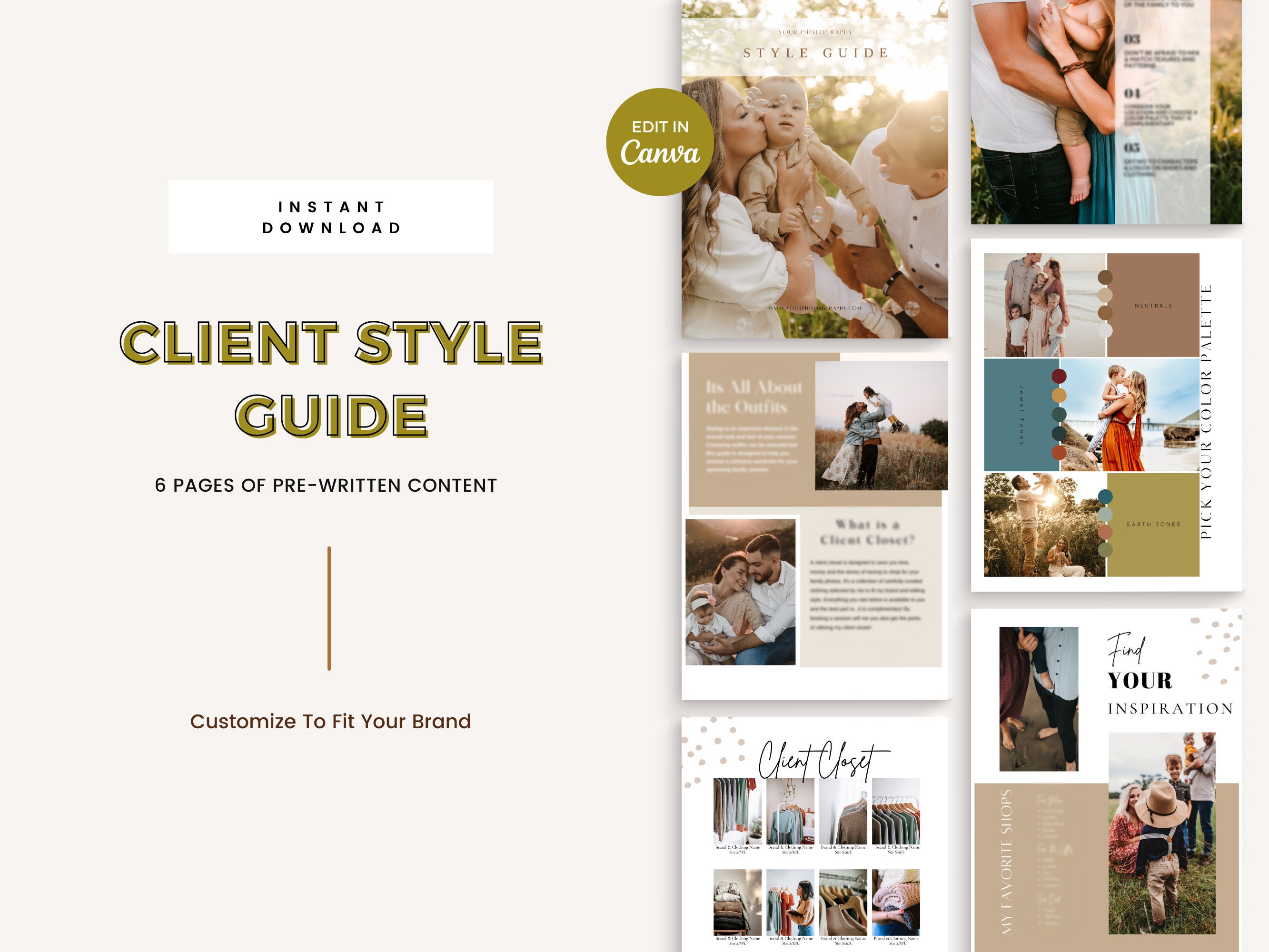 CANVA Client Style Guide Client Closet Template Wardrobe Guide Brand ...