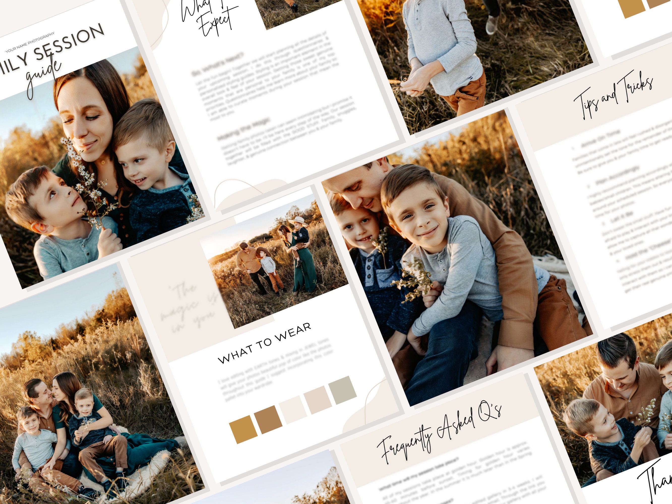 CANVA Photography Family Session Guide Client Welcome Packet Styling ...