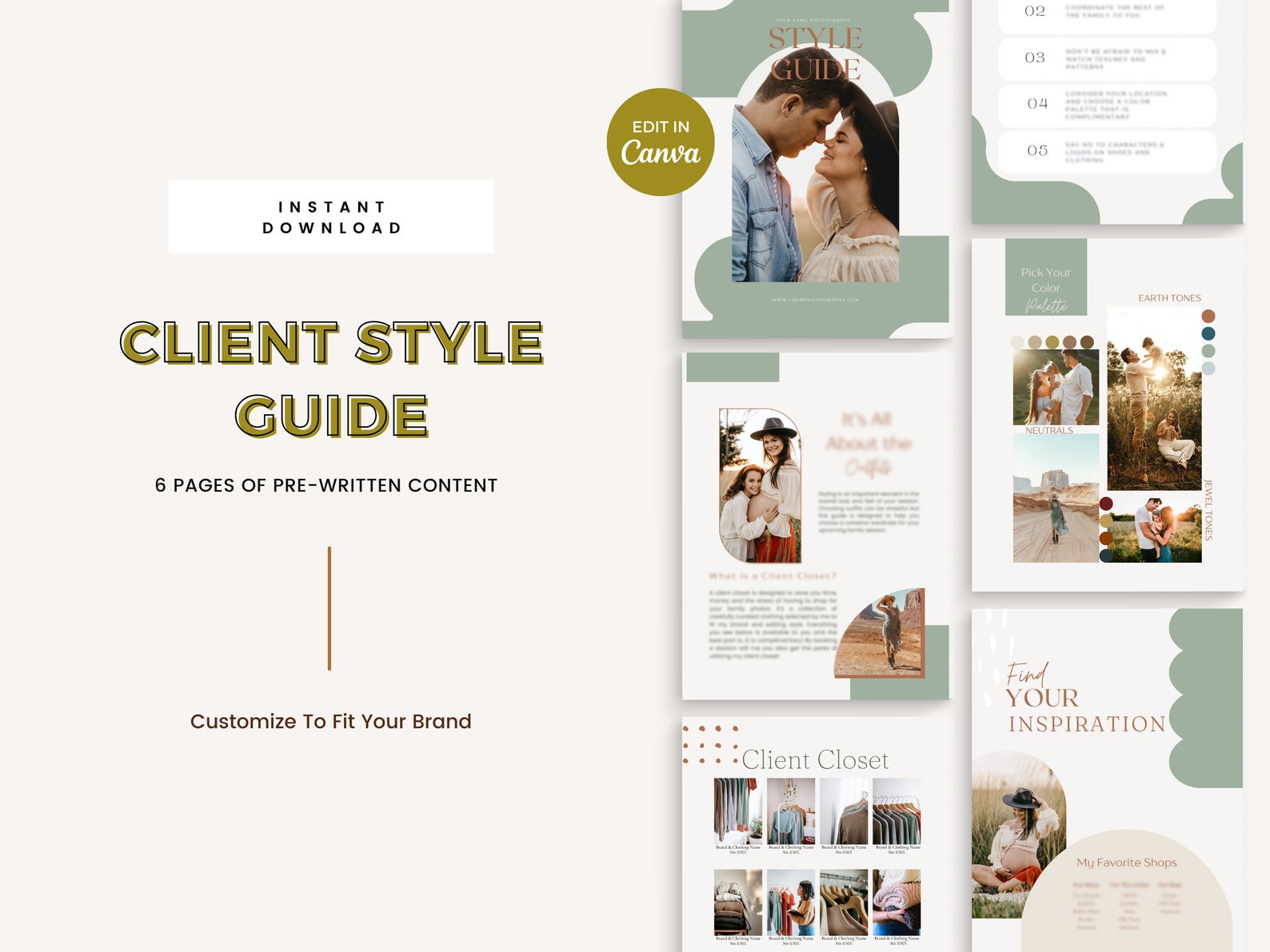 CANVA Client Style Guide Client Closet Template Wardrobe Guide Brand ...