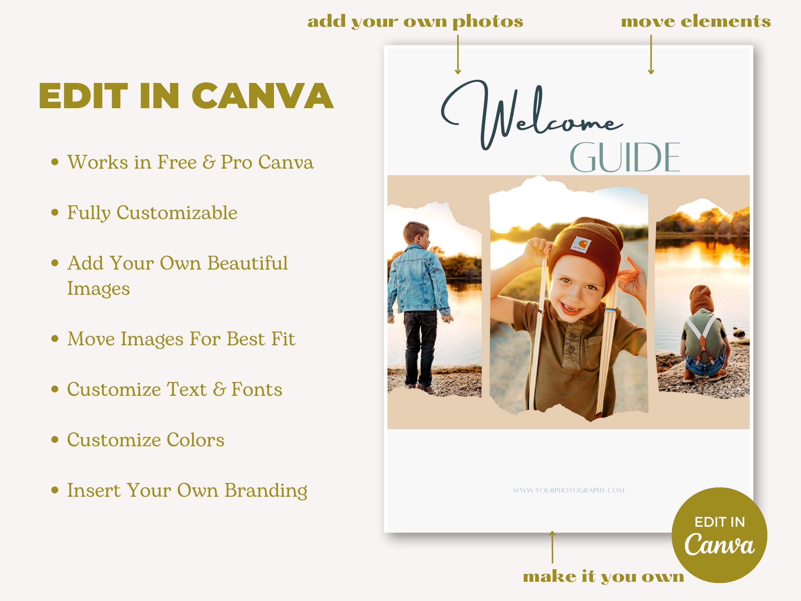 CANVA Photography Welcome Guide | Client Welcome Packet | Styling Guide ...