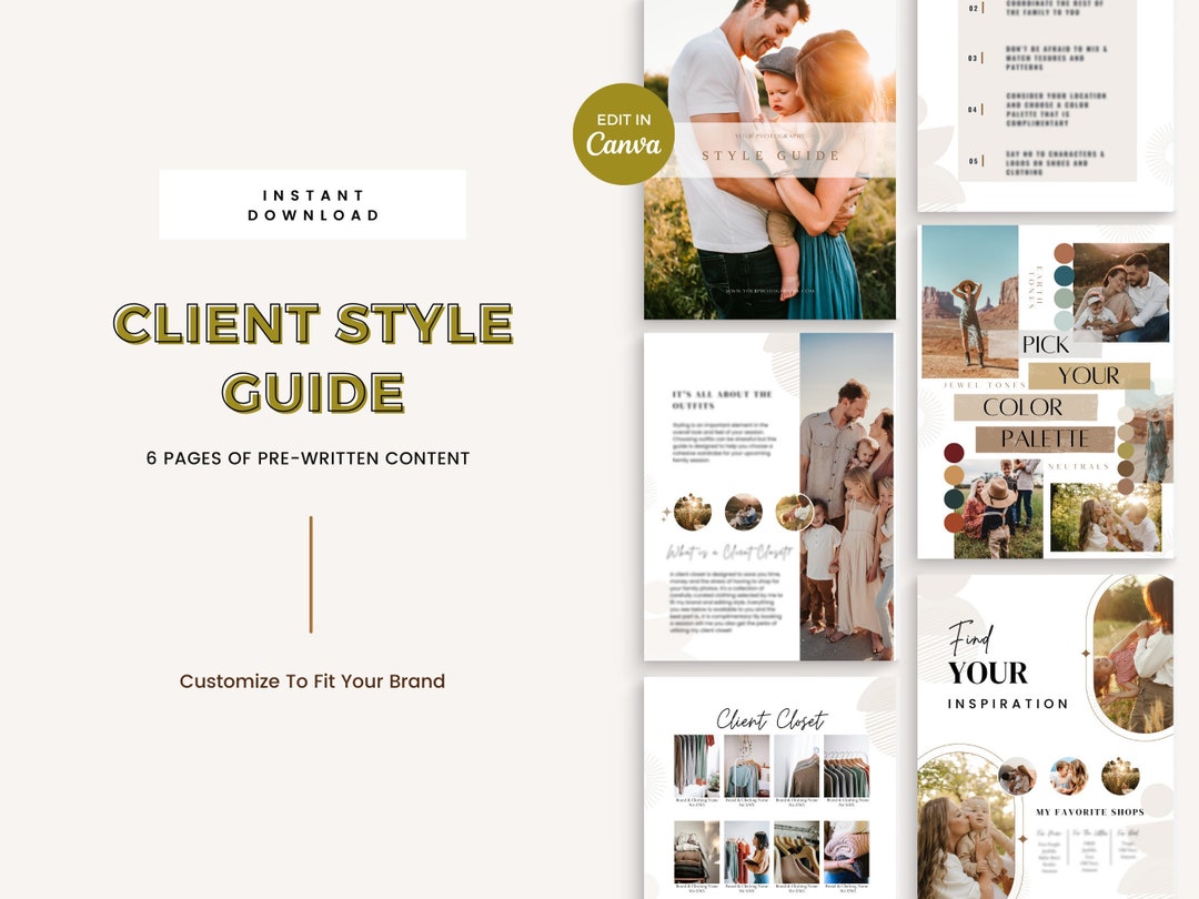 CANVA Client Style Guide Client Closet Template Wardrobe - Etsy