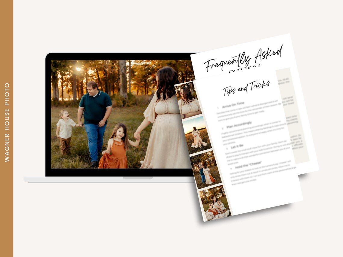 CANVA Photography Family Session Guide Client Welcome Packet Styling ...