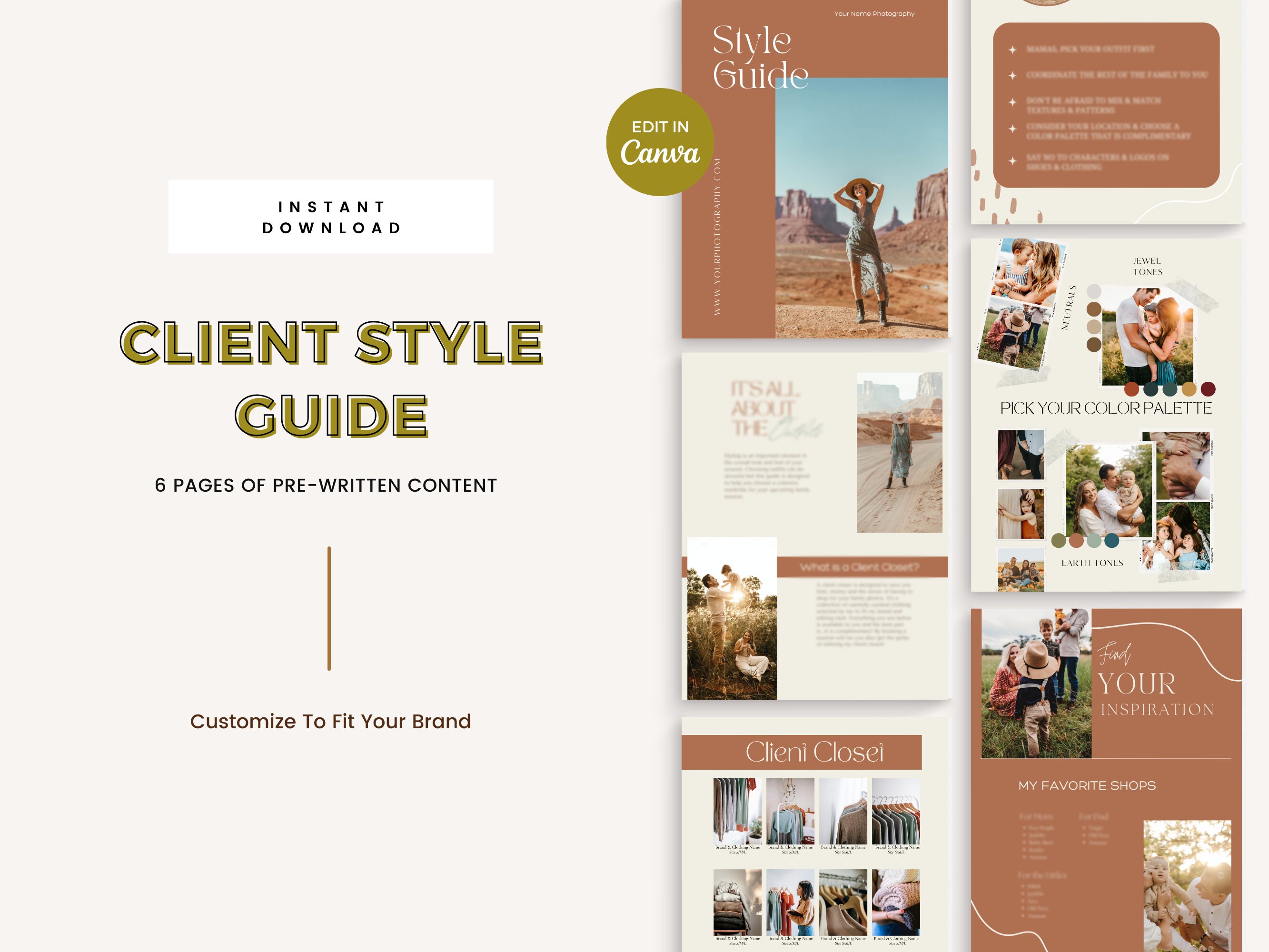 CANVA Client Style Guide Client Closet Template Wardrobe Guide Brand ...