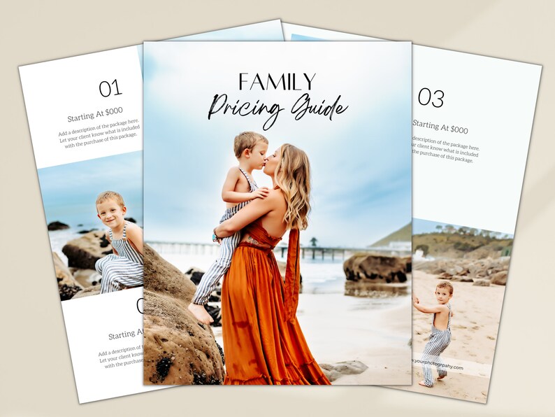 CANVA Family Photography Pricing List Template Editable - Etsy