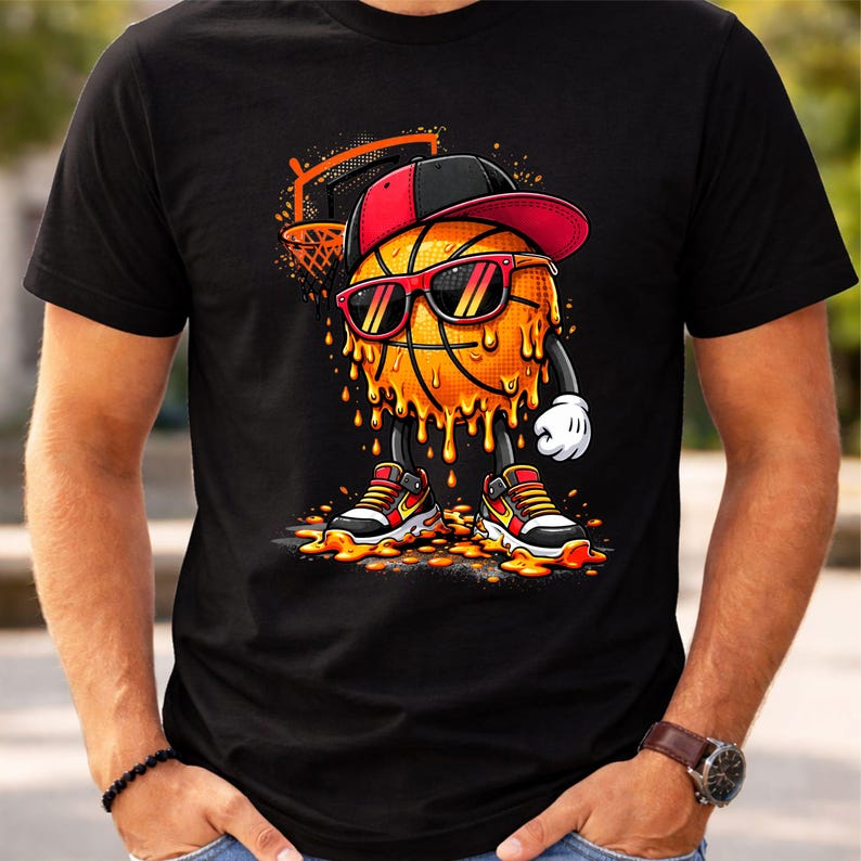 Basketball Drip PNG | Melting Basketball Design | Streetwear Sports ...