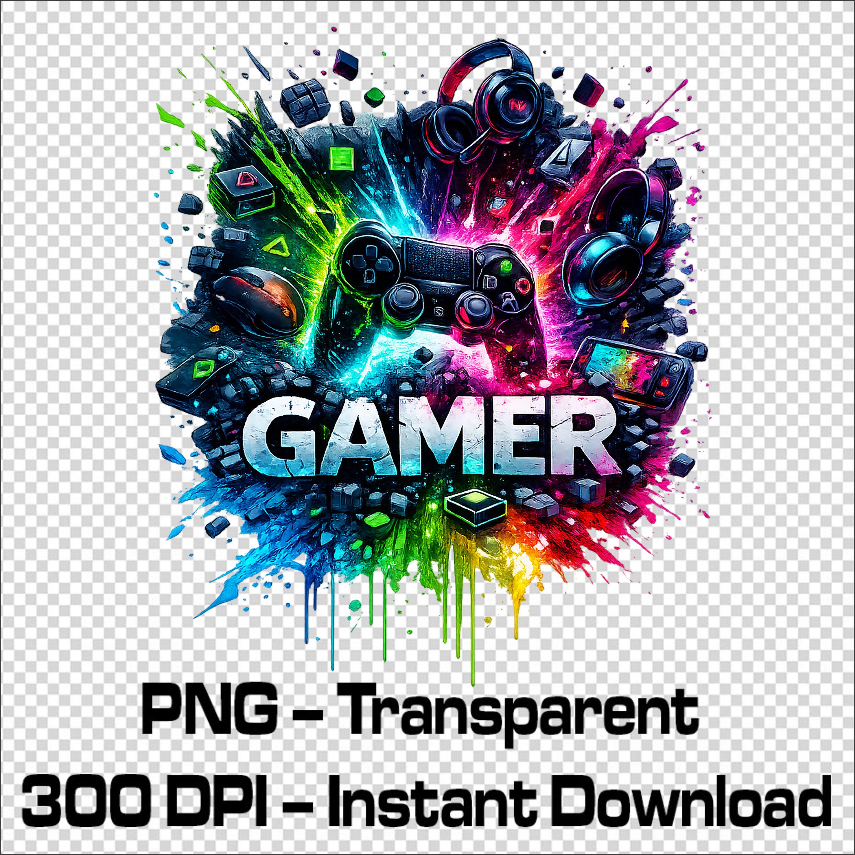 Colorful Gamer T-shirt Design | Video Game PNG Graphic (instant ...