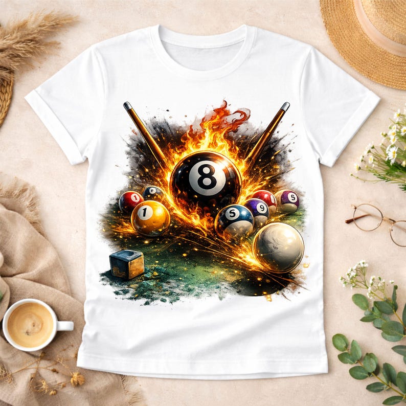 8 Ball Pool Fire Explosion PNG | Billiards Break Shot Design | Pool ...