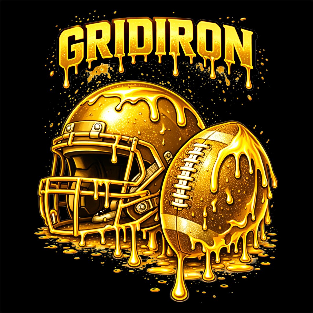 Football Gold PNG | Gridiron Drip Design | Golden Football Helmet Art ...
