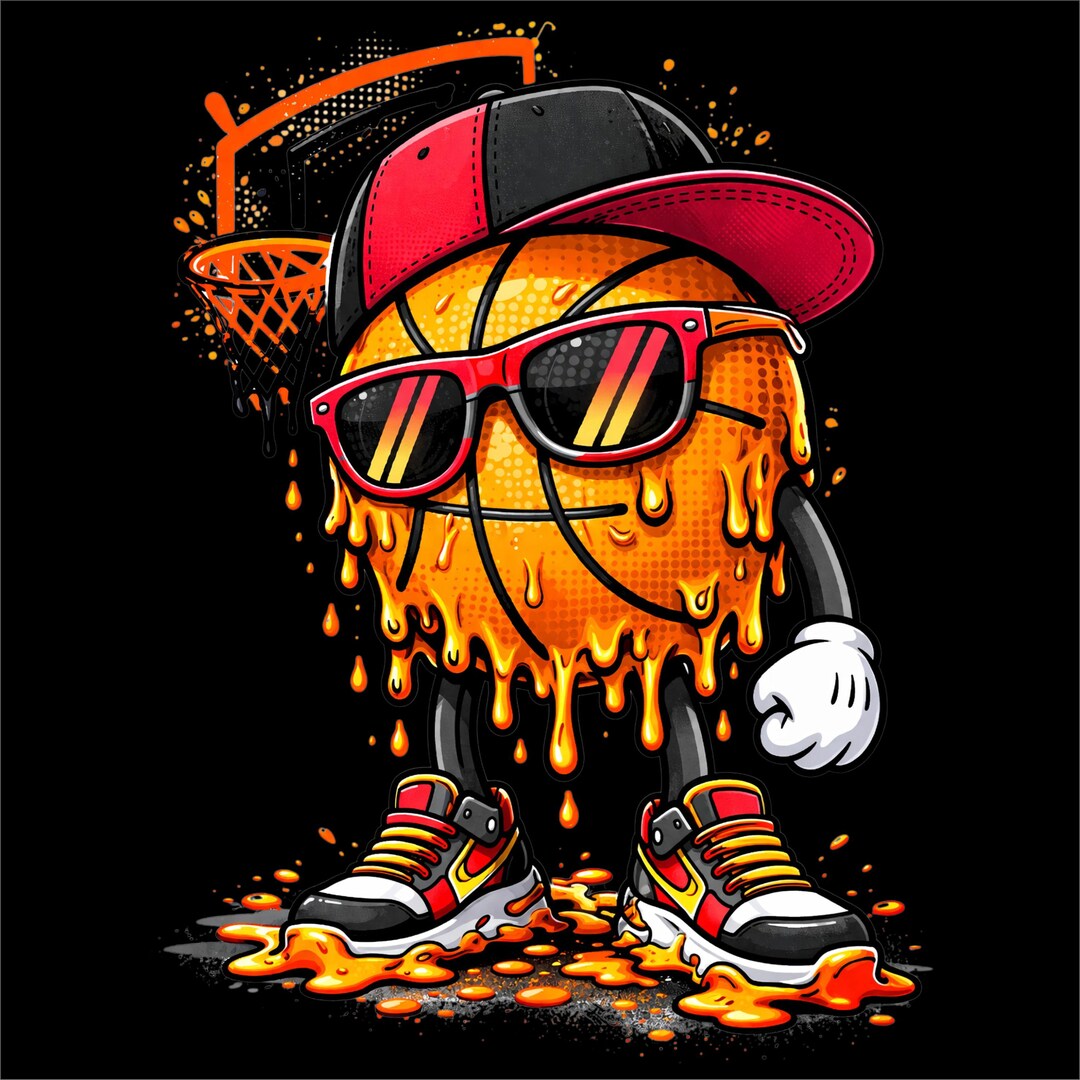 Basketball Drip PNG | Melting Basketball Design | Streetwear Sports ...