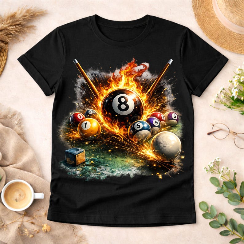8 Ball Pool Fire Explosion PNG | Billiards Break Shot Design | Pool ...