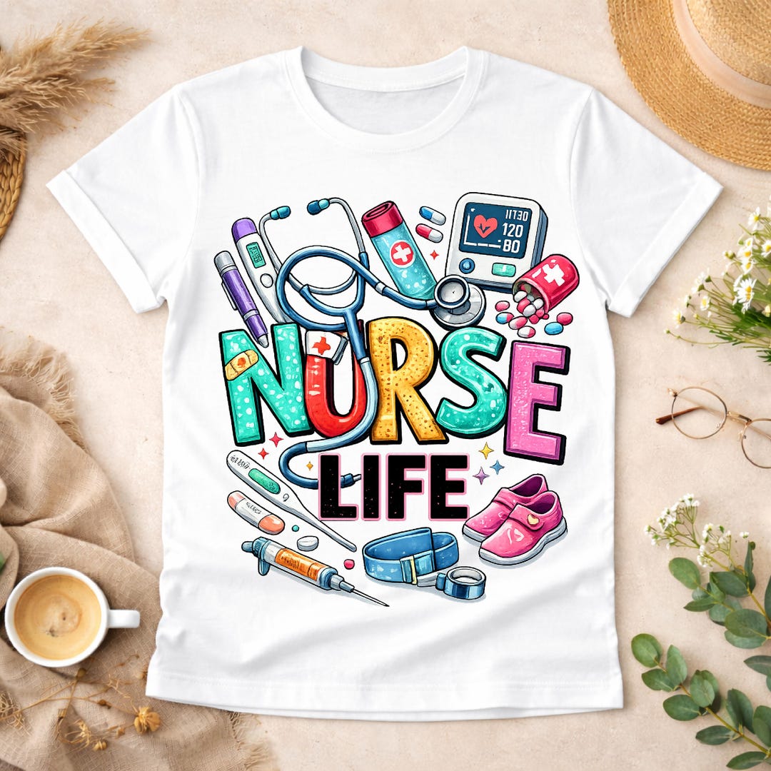 Nurse Life Shirt PNG | Cute Nurse Sublimation Design | Medical Nurse T ...