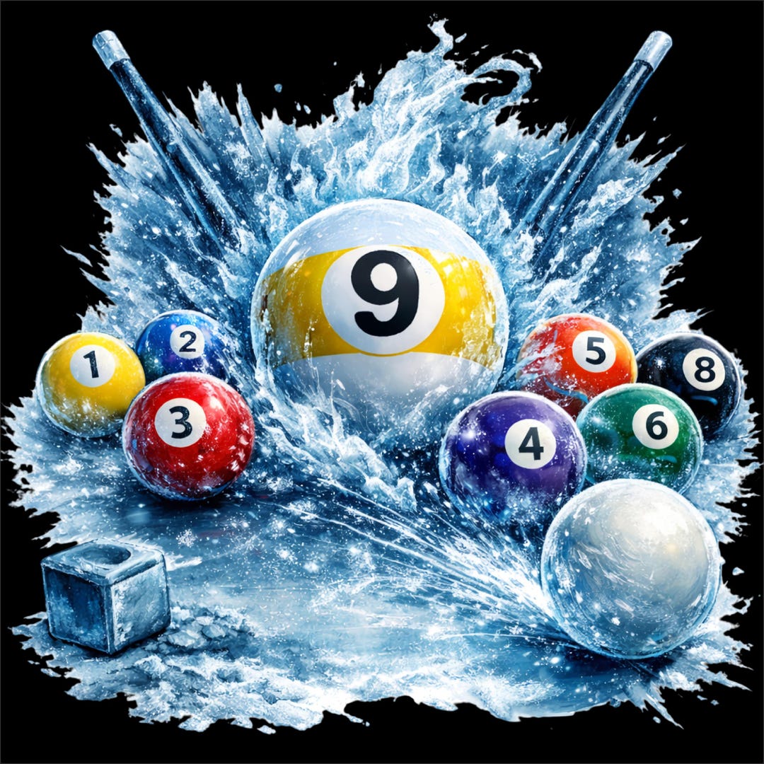 9 Ball Billiards PNG | Pool Player Design | Ice Billiards Graphic ...