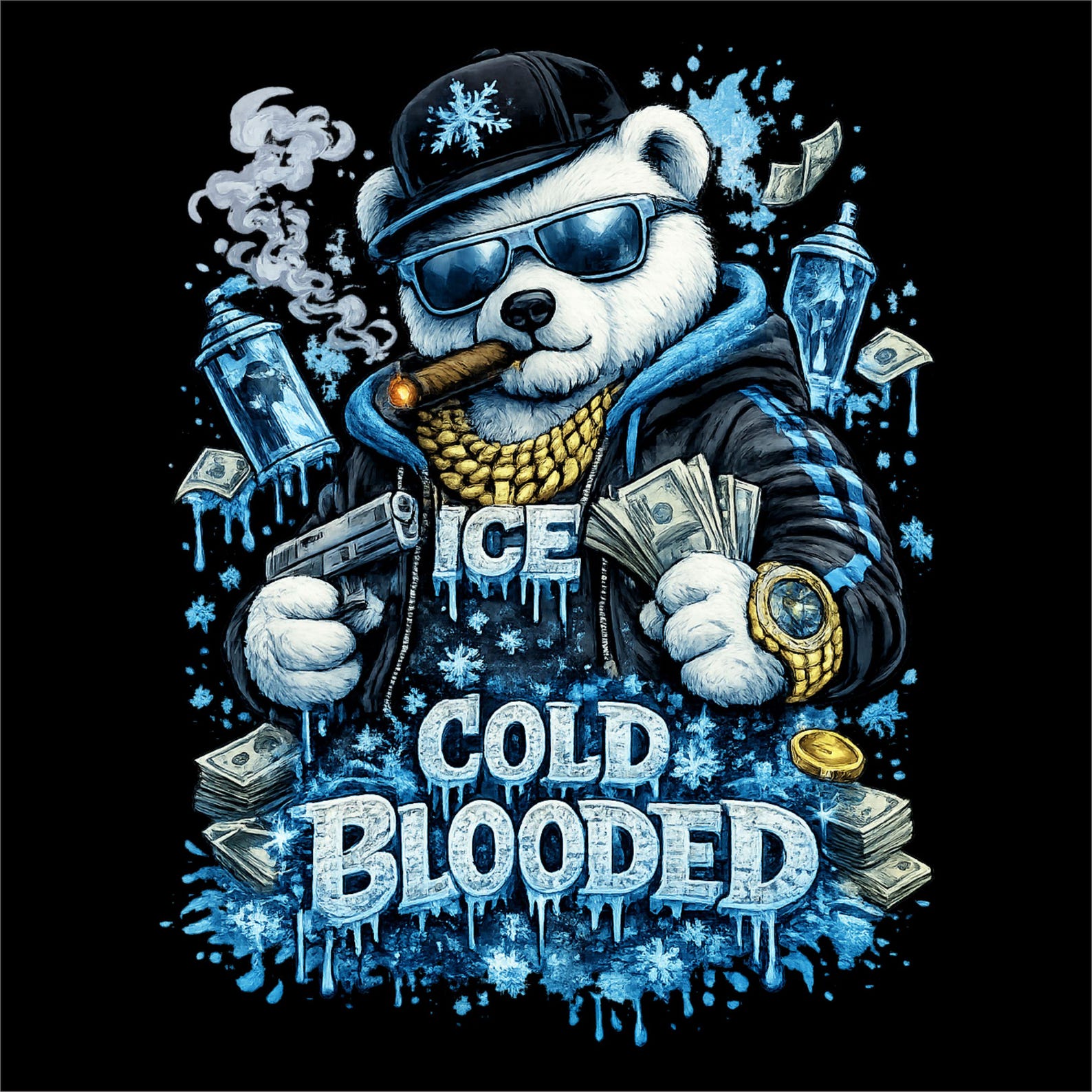 Ice Cold Blooded PNG | Street Hustle Polar Bear Design | Urban Gangster ...