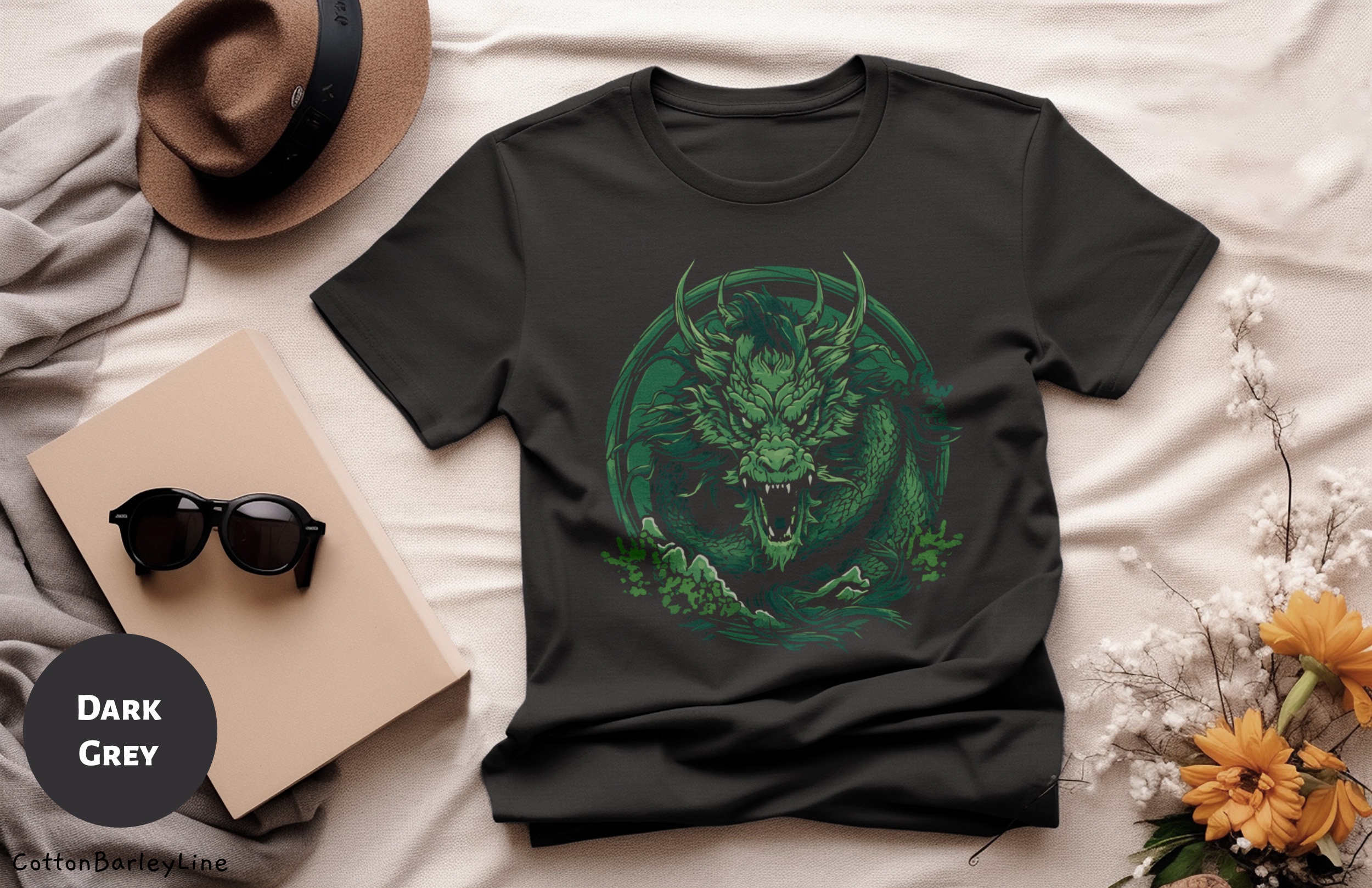 Green Dragon Tee Shirts Dragon Print T Shirt Gift Men Tees Women Tshirt ...