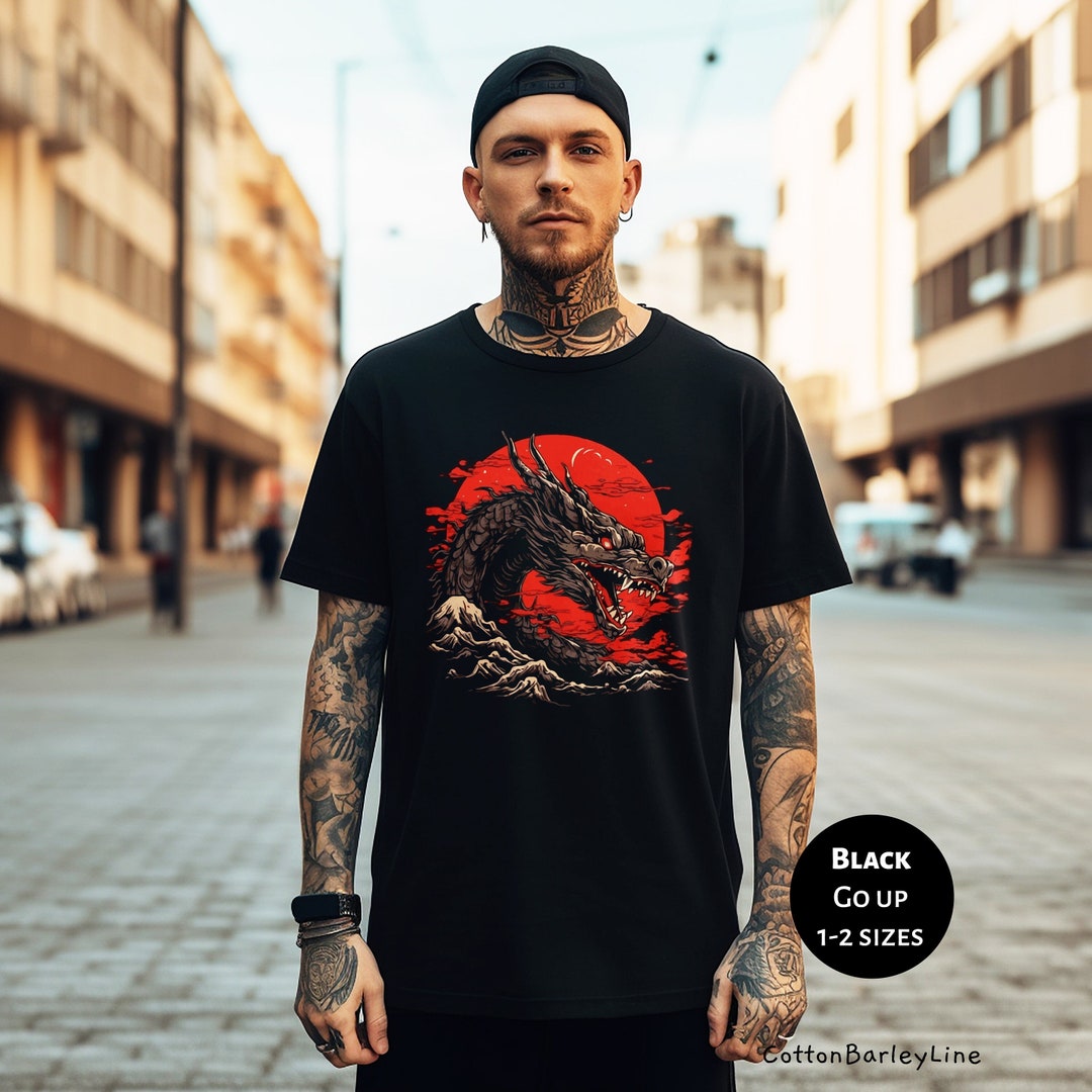 Black Dragon Tee Shirts Dragon Print T Shirt Gift Men Tees Women Tshirt ...
