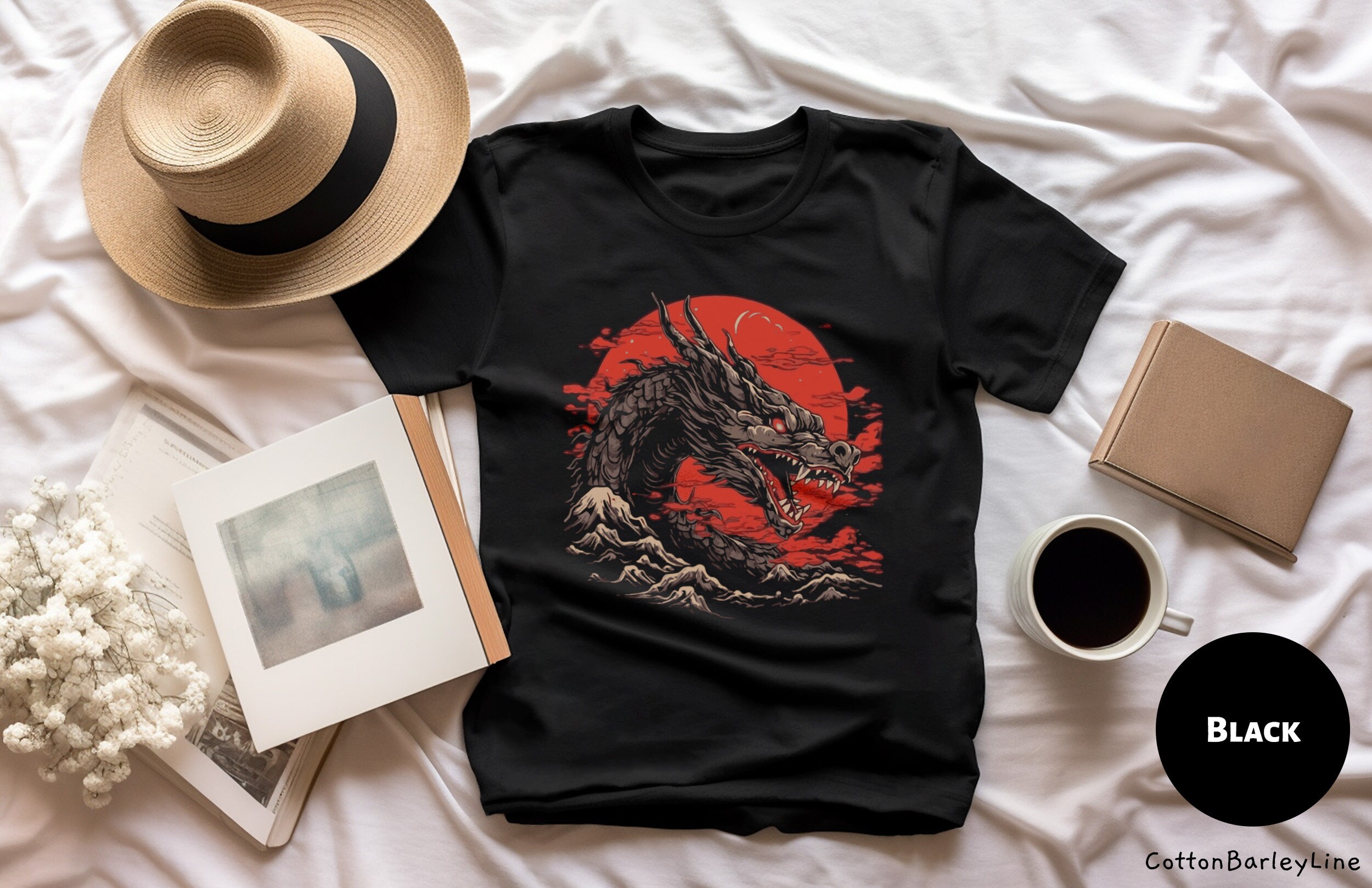 Black Dragon Tee Shirts Dragon Print T Shirt Gift Men Tees Women Tshirt ...