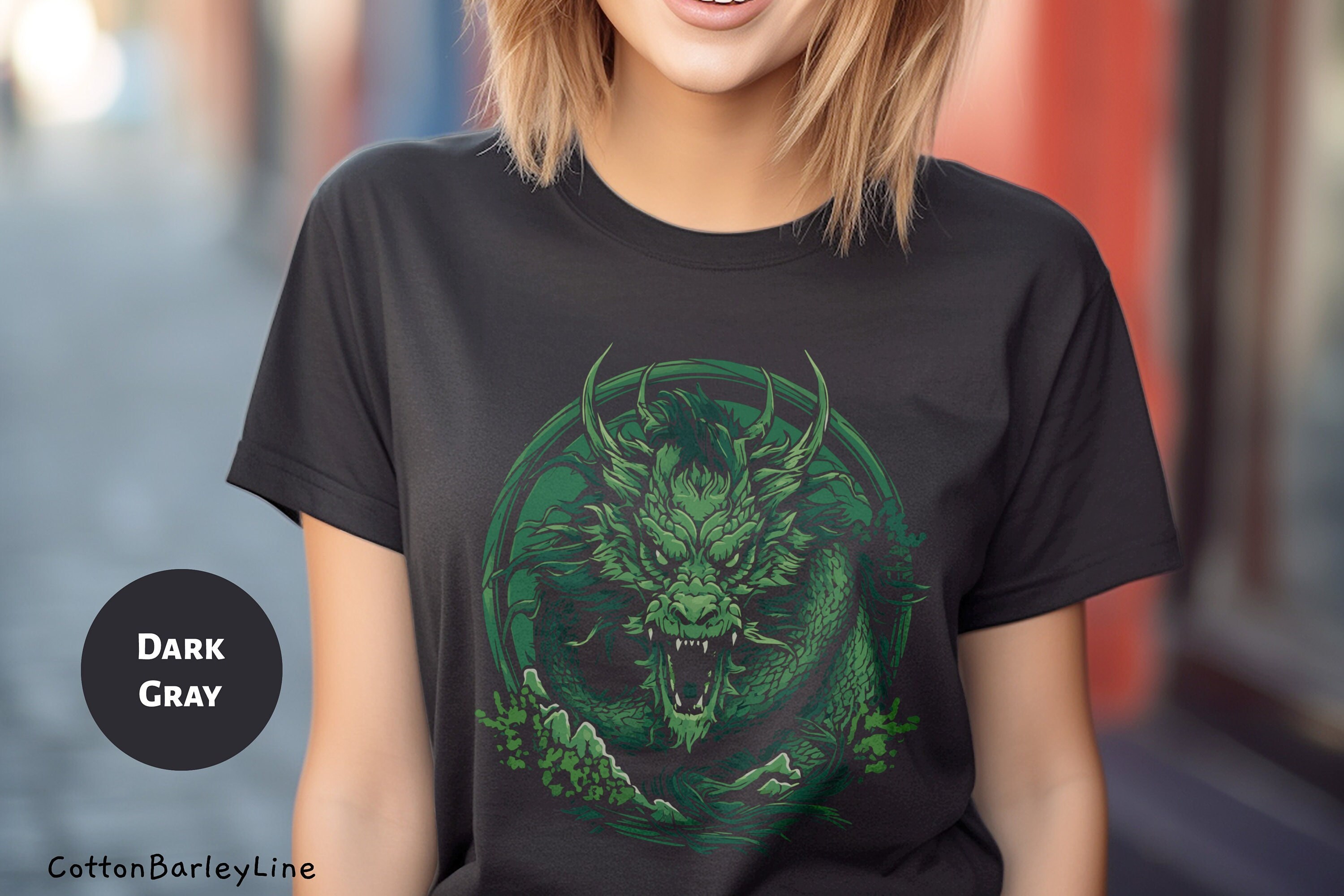 Green Dragon Tee Shirts Dragon Print T Shirt Gift Men Tees Women Tshirt ...
