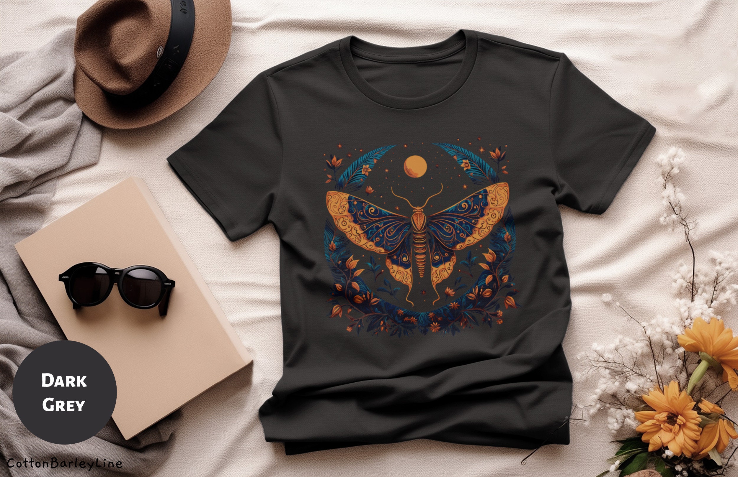 Luna Moth Shirt Moon Moth Shirts Witchy Tee Butterfly Graphic T-shirt ...