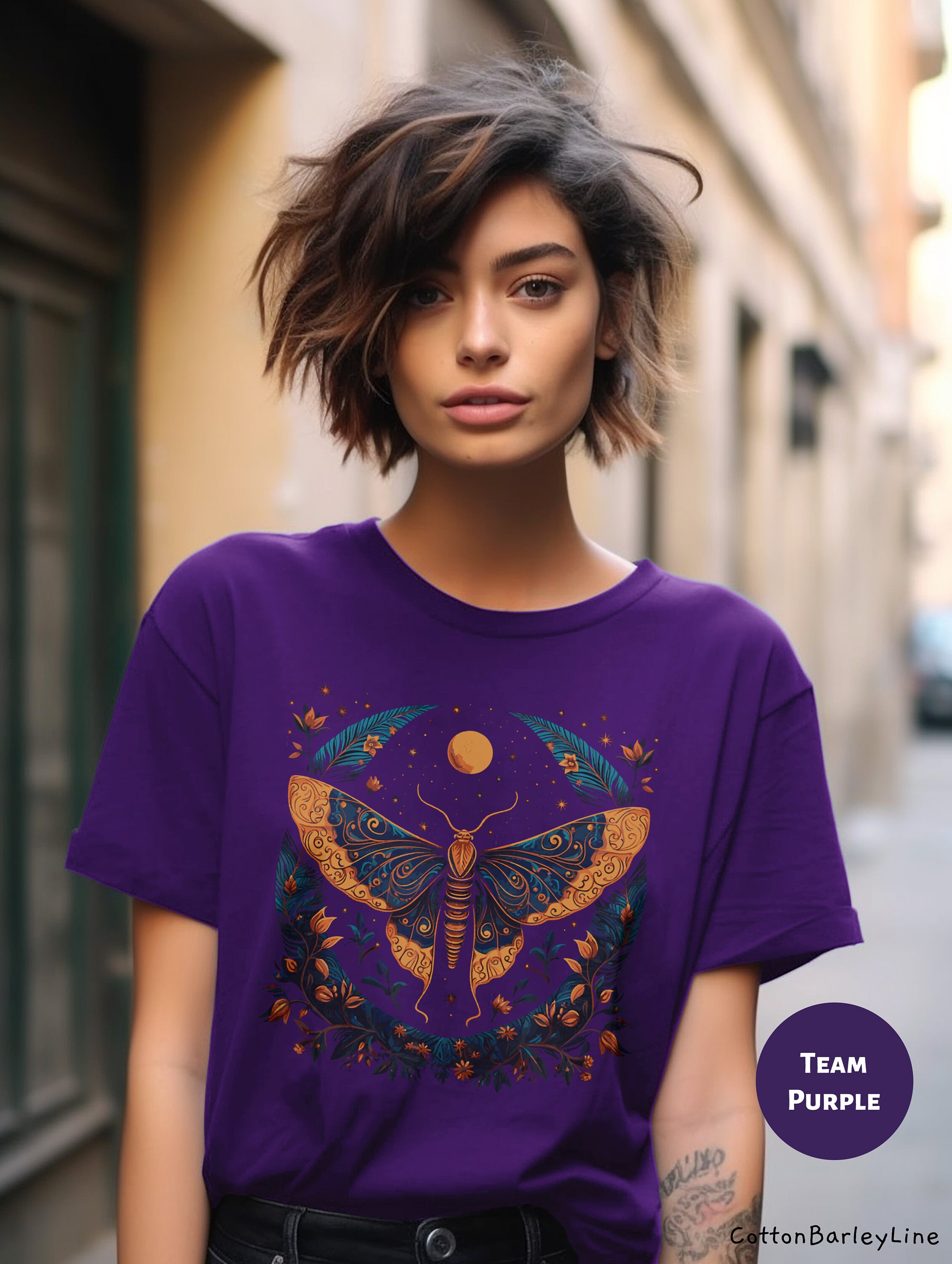 Luna Moth Shirt Moon Moth Shirts Witchy Tee Butterfly Graphic T-shirt ...