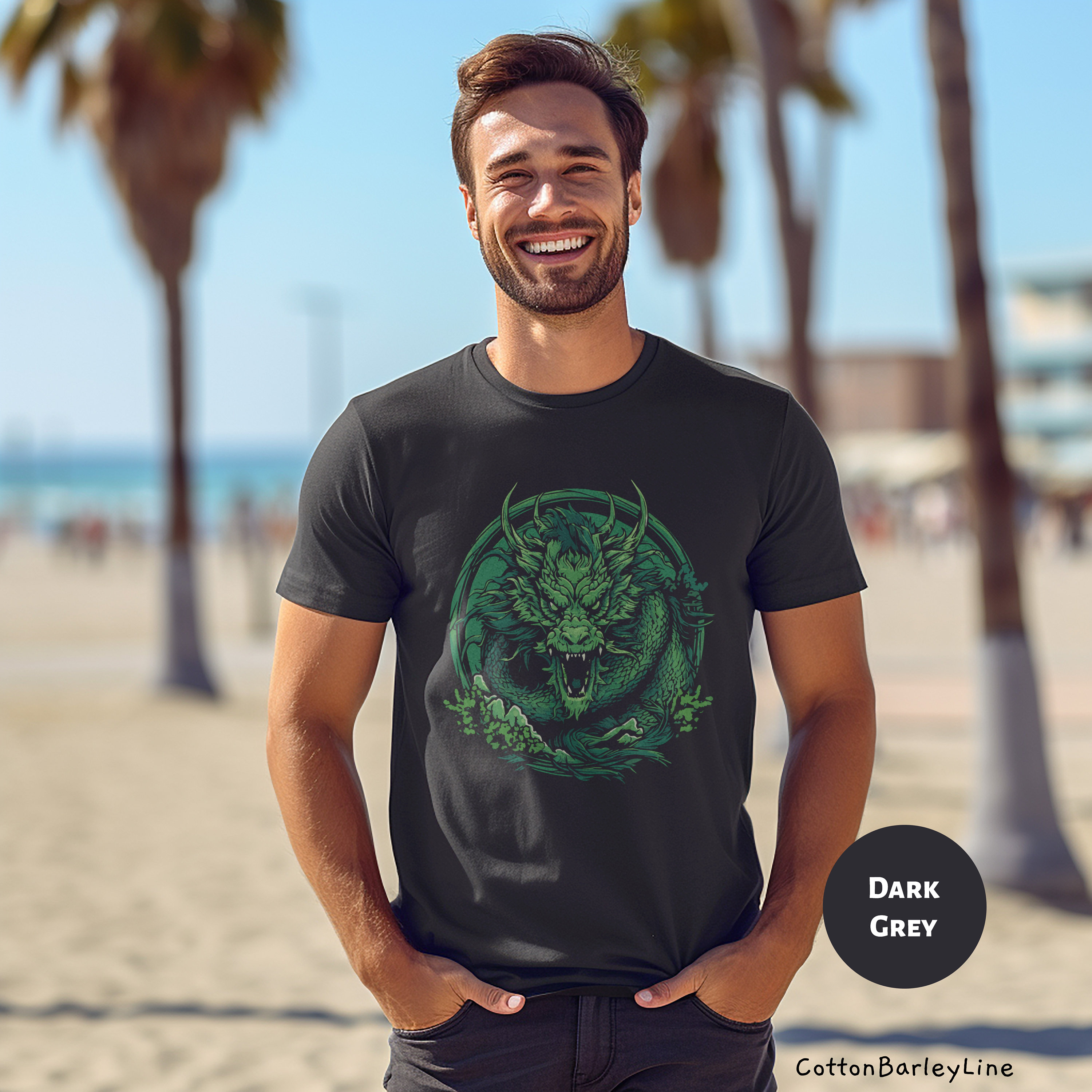 Green Dragon Tee Shirts Dragon Print T Shirt Gift Men Tees Women Tshirt ...