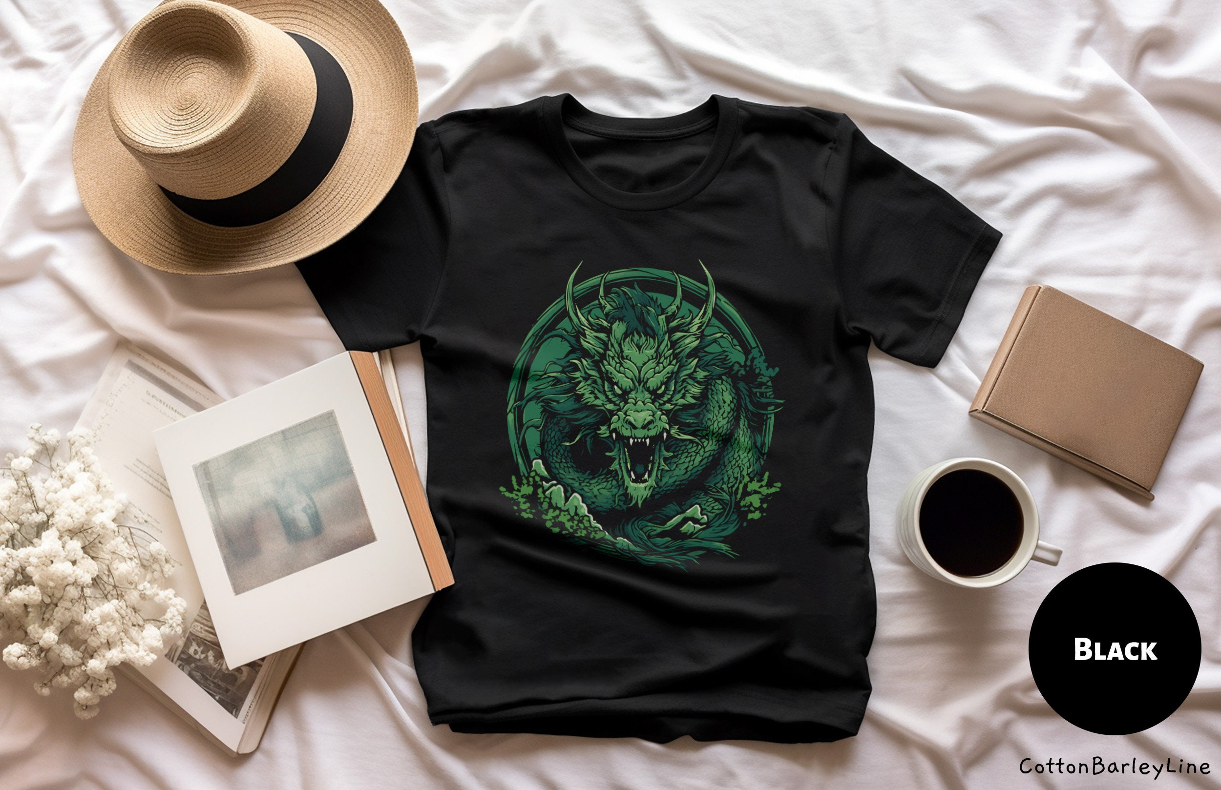 Green Dragon Tee Shirts Dragon Print T Shirt Gift Men Tees Women Tshirt ...