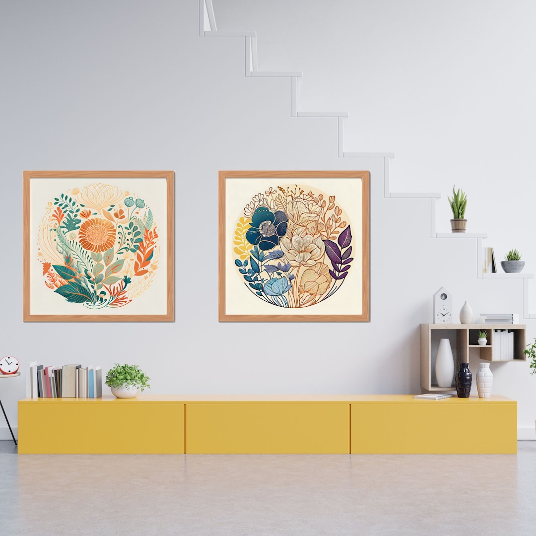 Flower Mandala Art Print Set: Colorful Zen Home Decor (digital Download ...