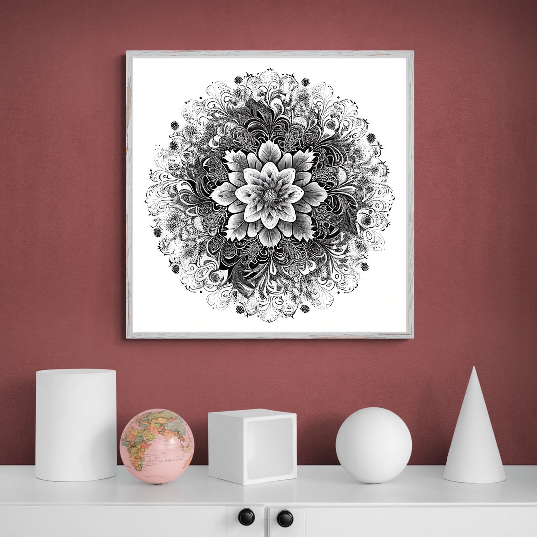 Mandala Art Printable,zen Wall Art,home Decor,mandala Wall Decor ...