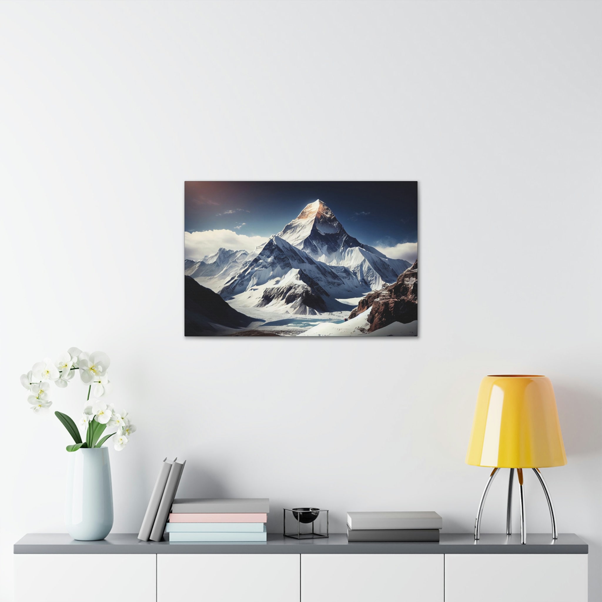 Mountt Everest Canvas Painting Print, Mt Everest Wall Art, Mt Everest ...