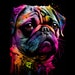 Abstract Colorful Pug Painting on Canvas, Pug Wall Art, Pug Wall Decor ...